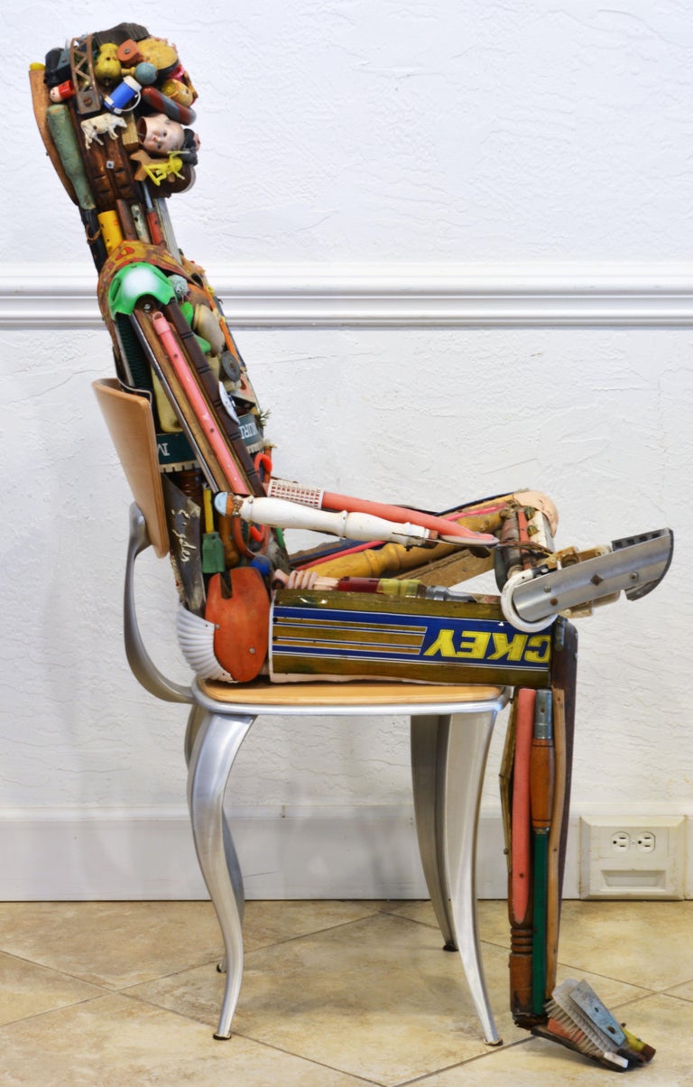 Found Objects Assemblage Life Size Sculpture of Sitting Male Nude by ...