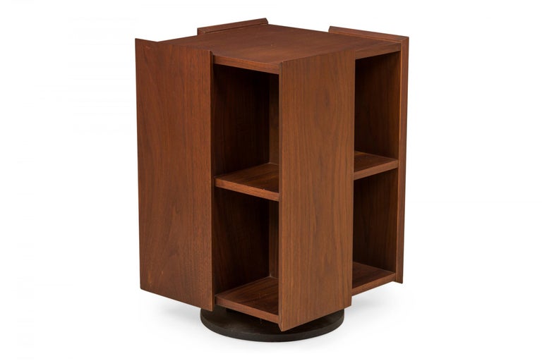 Founders Walnut Lazy Susan Mini Bookcase For Sale at 1stDibs