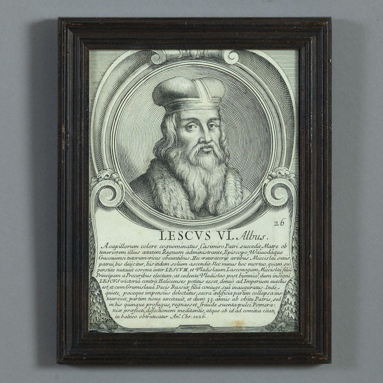 Four 17th Century Engravings of Polish Kings at 1stDibs