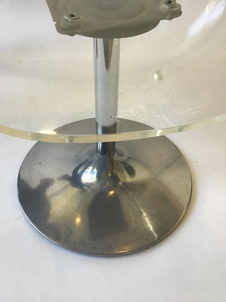 Four 1980s Lucite Chairs on Metal Bases at 1stDibs
