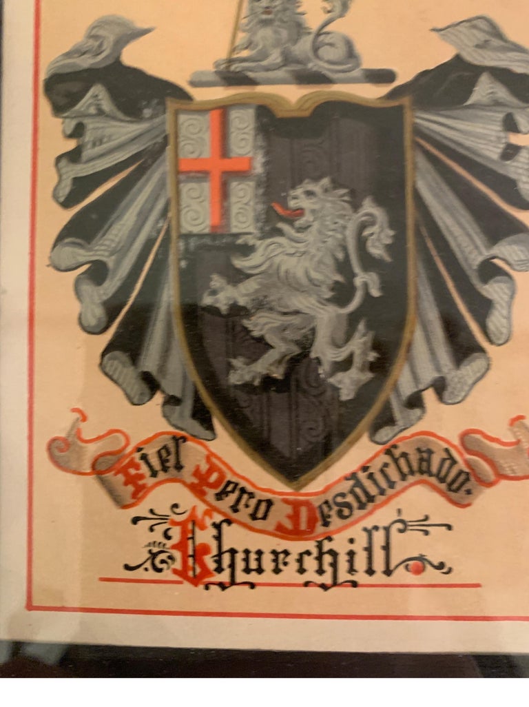 Four 19th Century English Hand Painted Armorial Engravings Heraldic For ...