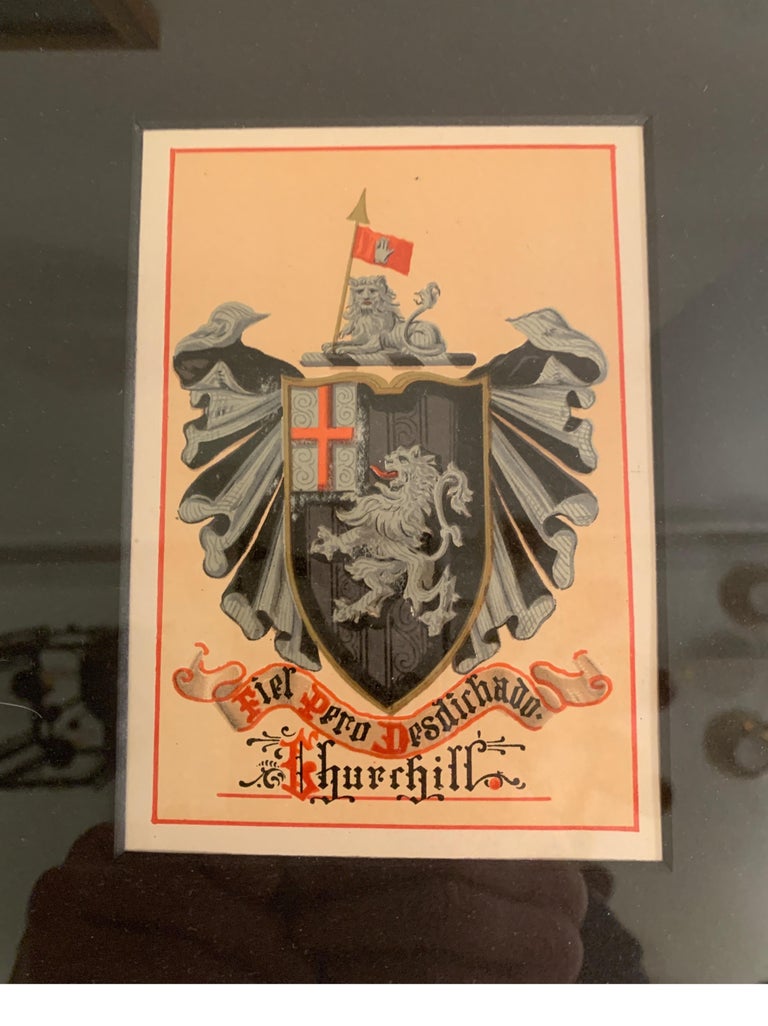 Four 19th Century English Hand Painted Armorial Engravings Heraldic For ...