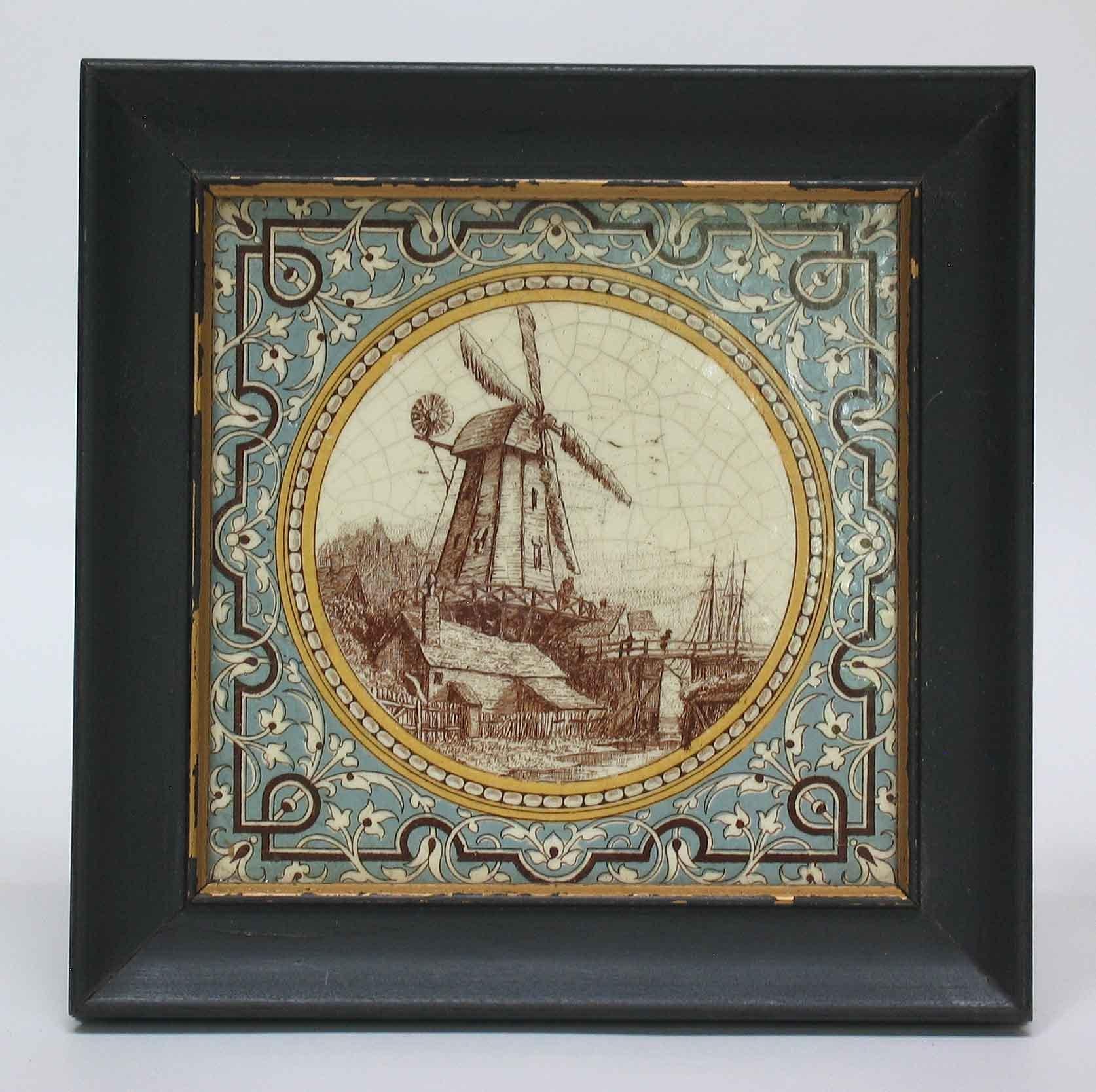 Four Aesthetic Movement Transfer Printed Minton Tiles BY L.T. SWETNAM ...