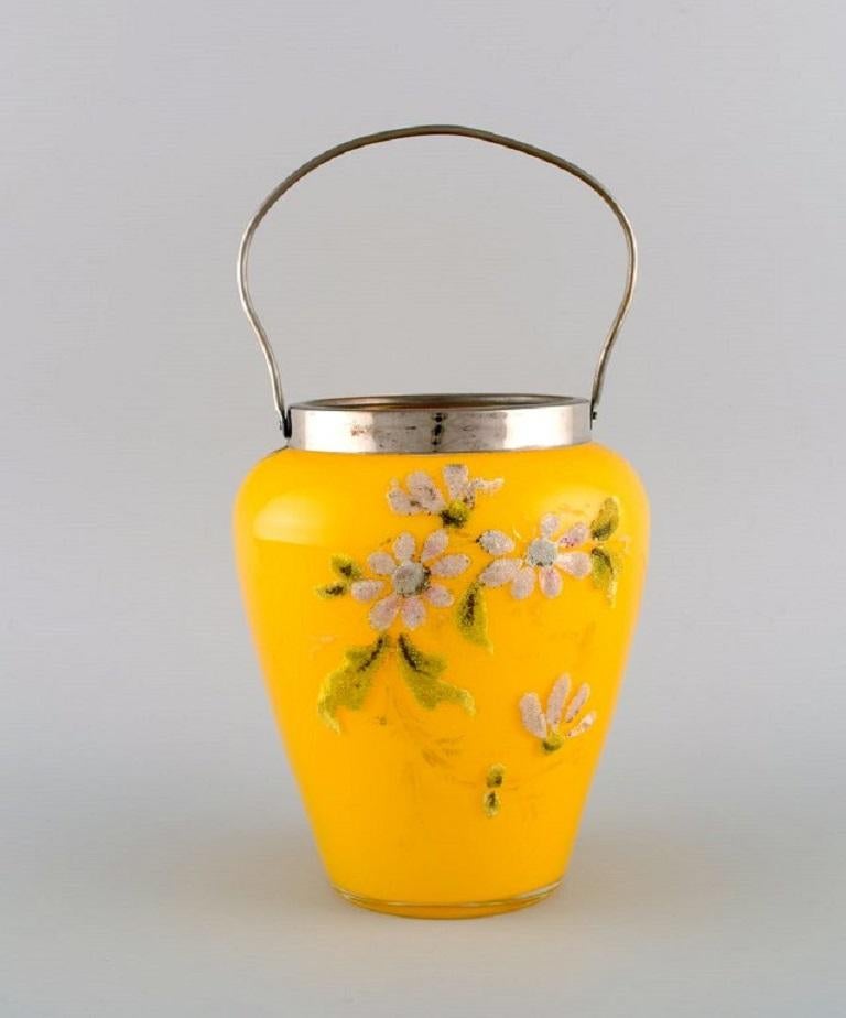 Four Antique Biscuit Buckets in Mouth-Blown Opal Art Glass, Approx 1900 ...