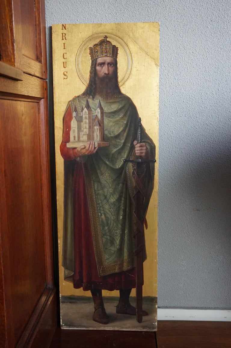 Four Antique Hand Painted and Gilt Wooden Church Panel Paintings of ...
