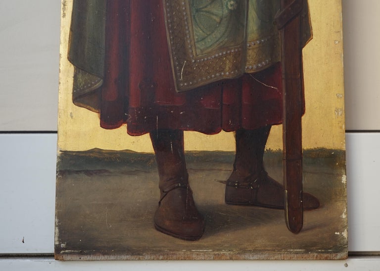 Four Antique Hand Painted and Gilt Wooden Church Panel Paintings of ...
