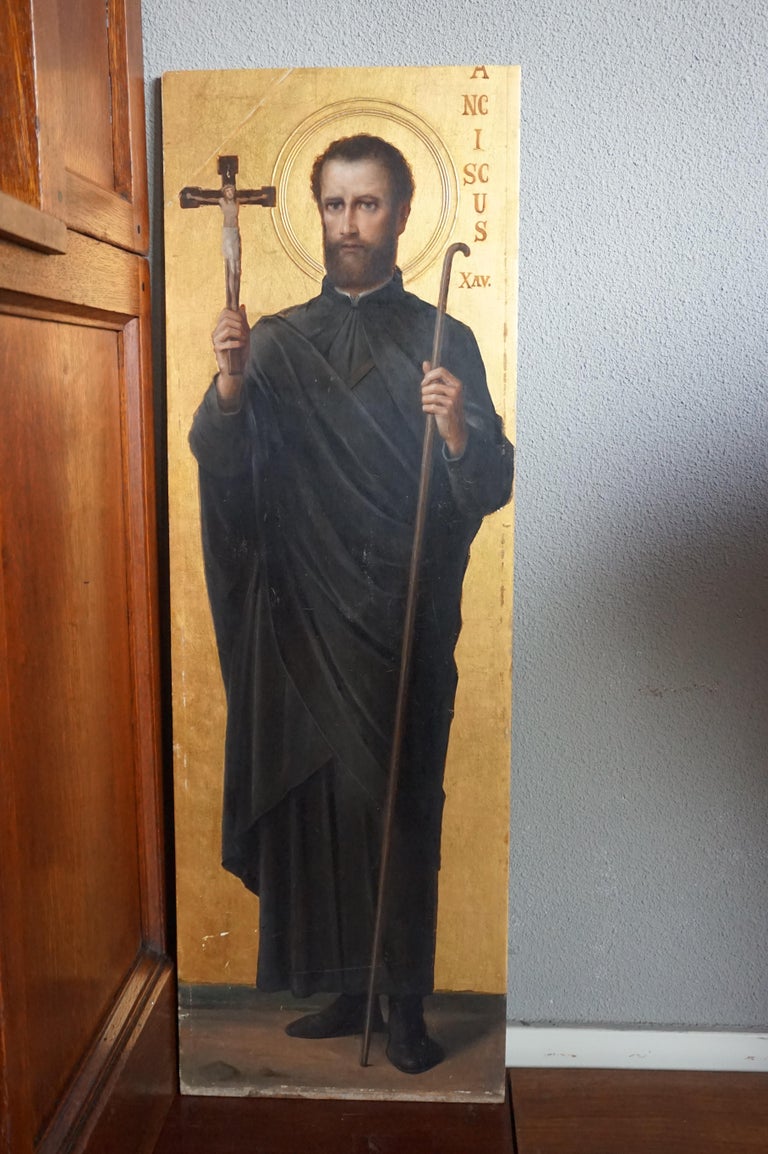 Four Antique Hand Painted and Gilt Wooden Church Panel Paintings of ...