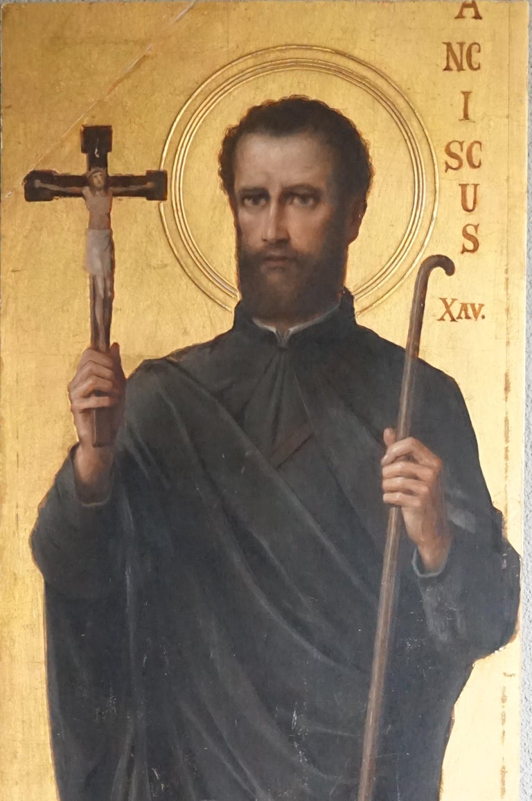 Four Antique Hand Painted and Gilt Wooden Church Panel Paintings of ...