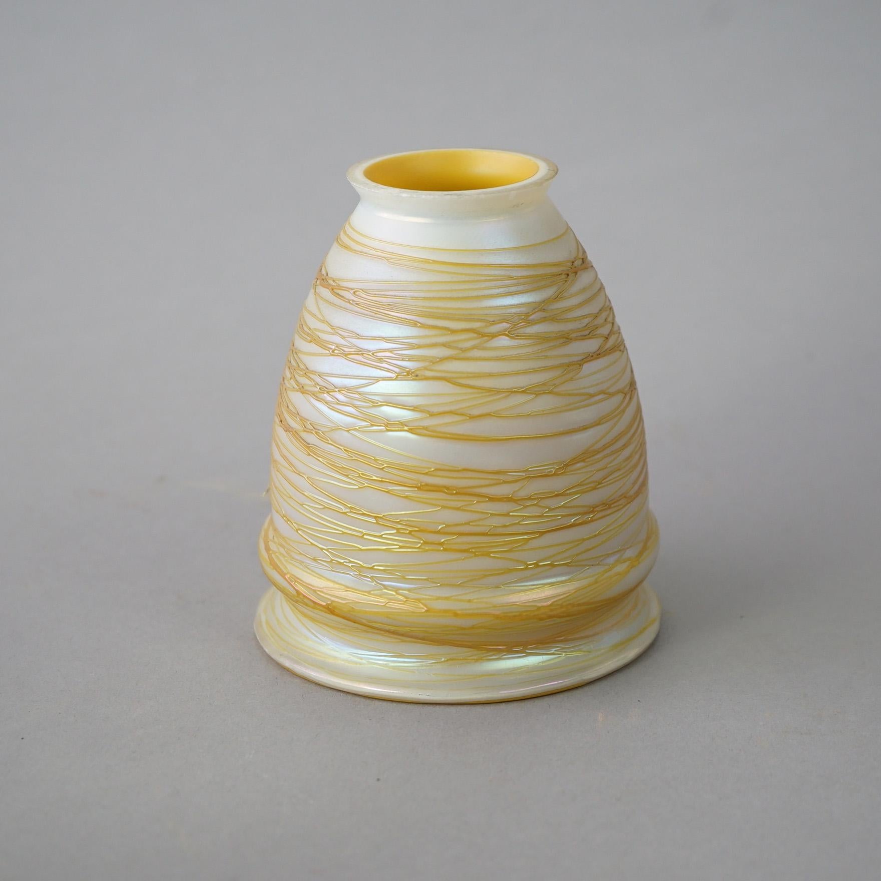 Four Antique Quezal Threaded Art Glass Shades Circa 1920 at 1stDibs