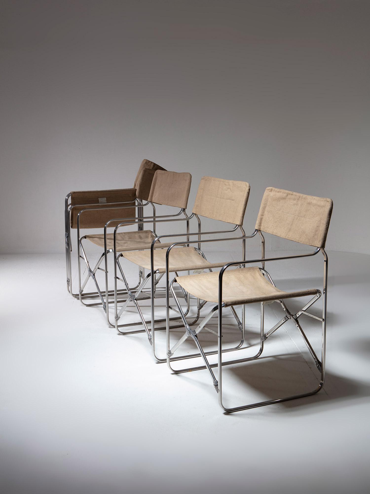 Four "April" Steel Folding Chairs by Gae Aulenti for Zanotta, Italy ...