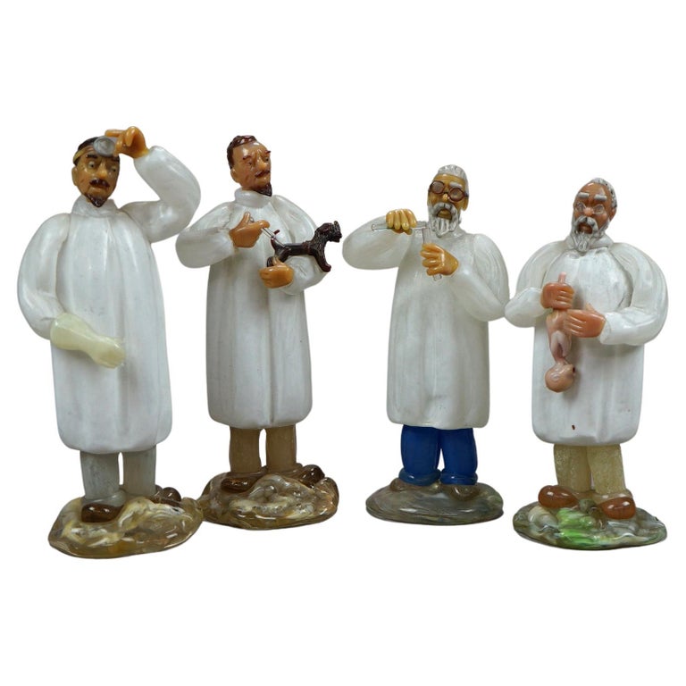 Four Arcadia Czech Murano Art Glass Figurines of Medical Professionals ...