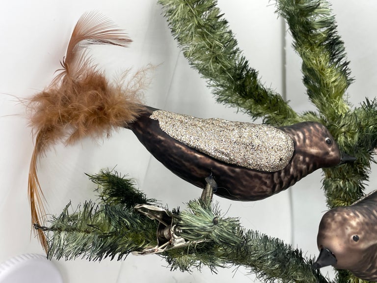 Four Beautiful Glass Bird Christmas Tree Clip-On Ornament, Vintage ...
