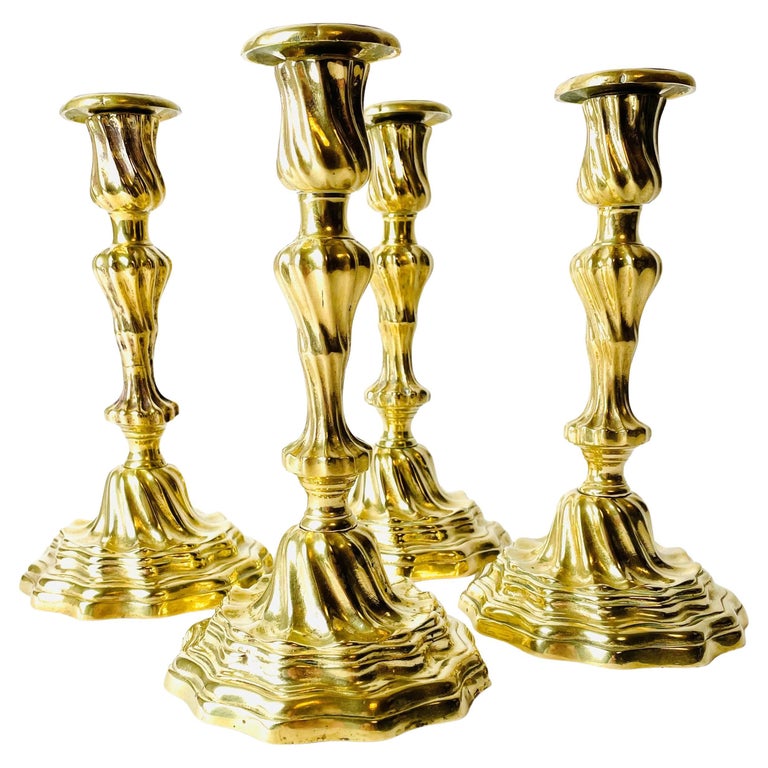 Four Beautiful Louis XV-Candlesticks in Gilded Bronze from Banque De ...