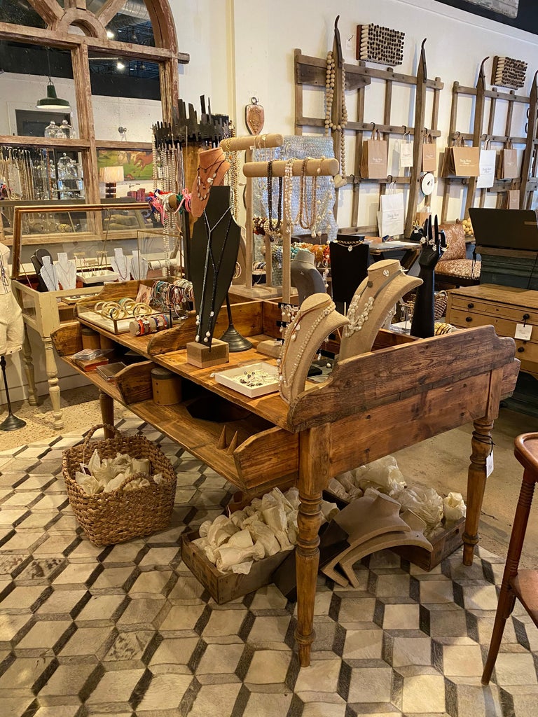 Four Bin German Cigar Rolling Factory Table at 1stDibs
