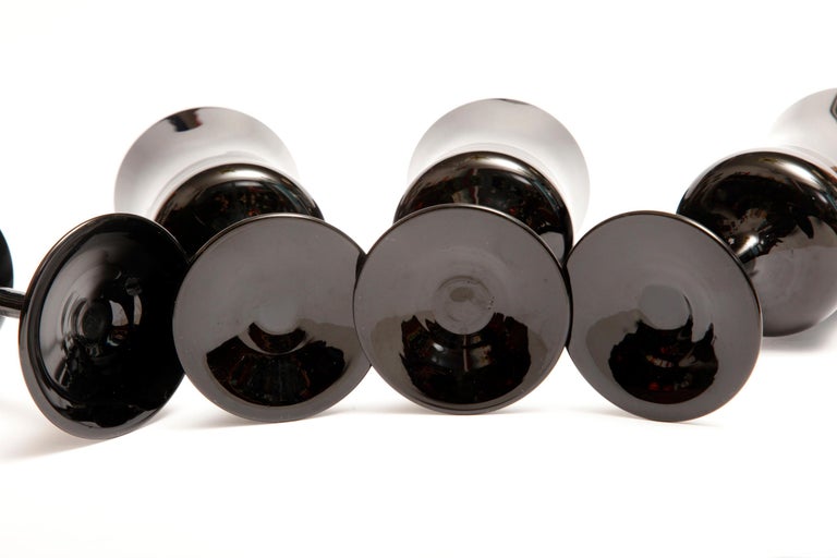 Four Black Elegant Glasses By Zbigniew Horbowy Poland 1970s For Sale
