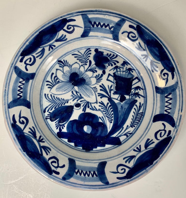 Four Blue and White Delft Dishes Made, Circa 1820 at 1stDibs