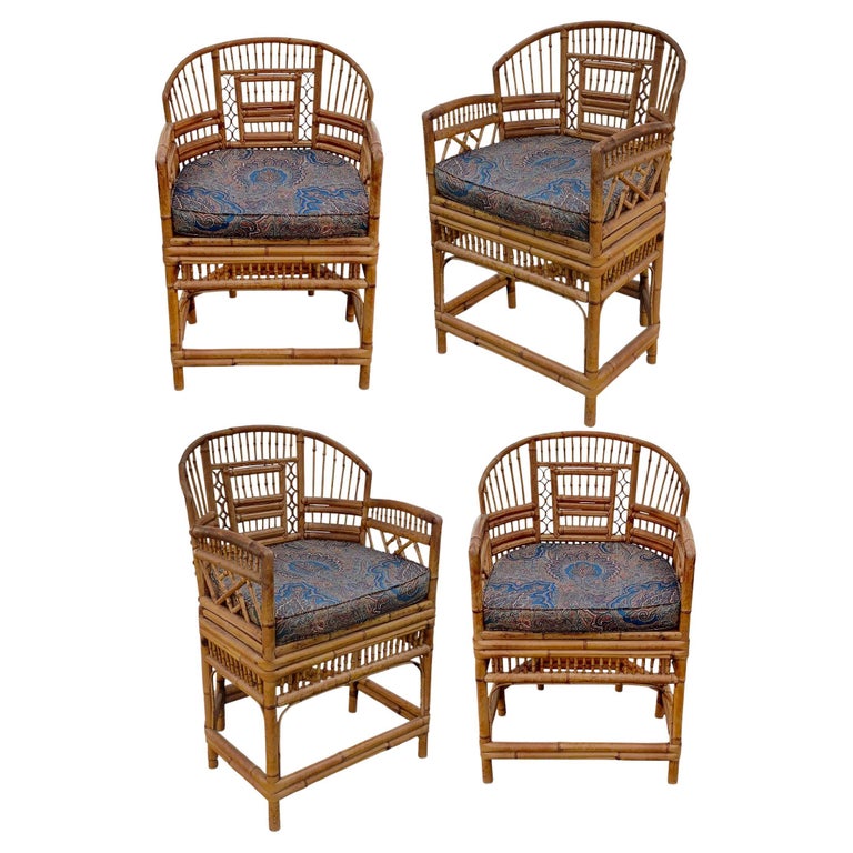 Four Brighton Pavilion Style Bamboo Chairs by Thomasville Hollywood ...