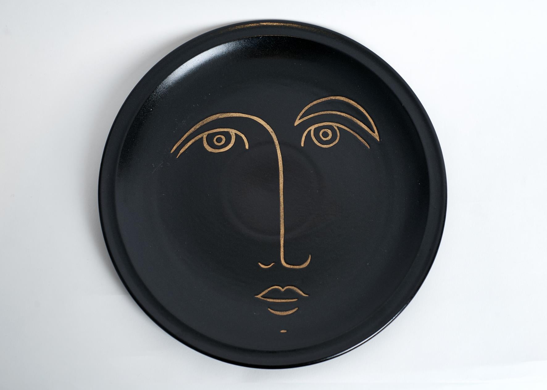 Four Ceramic Decorative Plates with Faces Signed by Dalo at 1stDibs ...