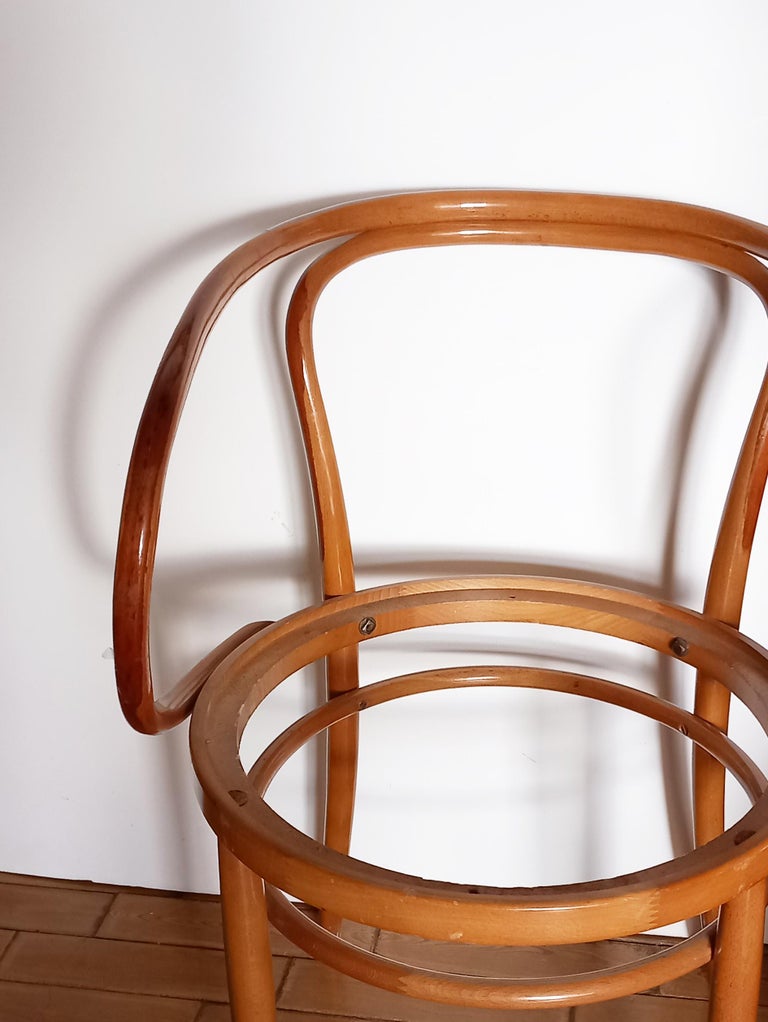 After Thonet 209 Four Chairs or Archairs Natural Bentwood, Midcentury ...