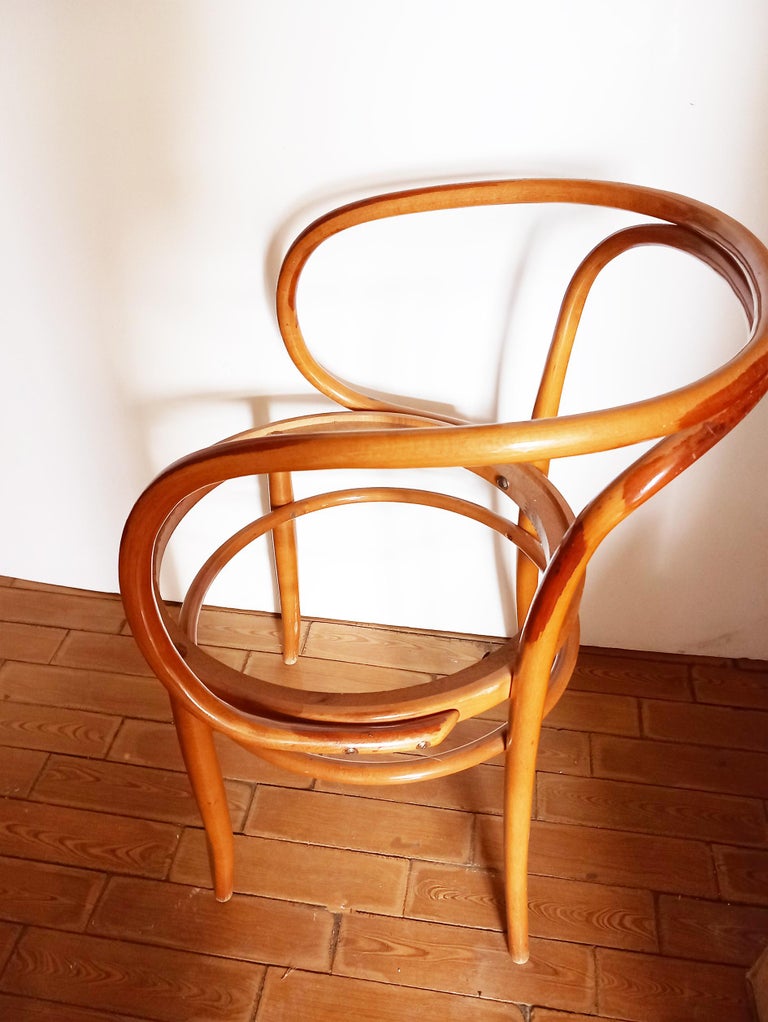After Thonet 209 Four Chairs or Archairs Natural Bentwood, Midcentury ...
