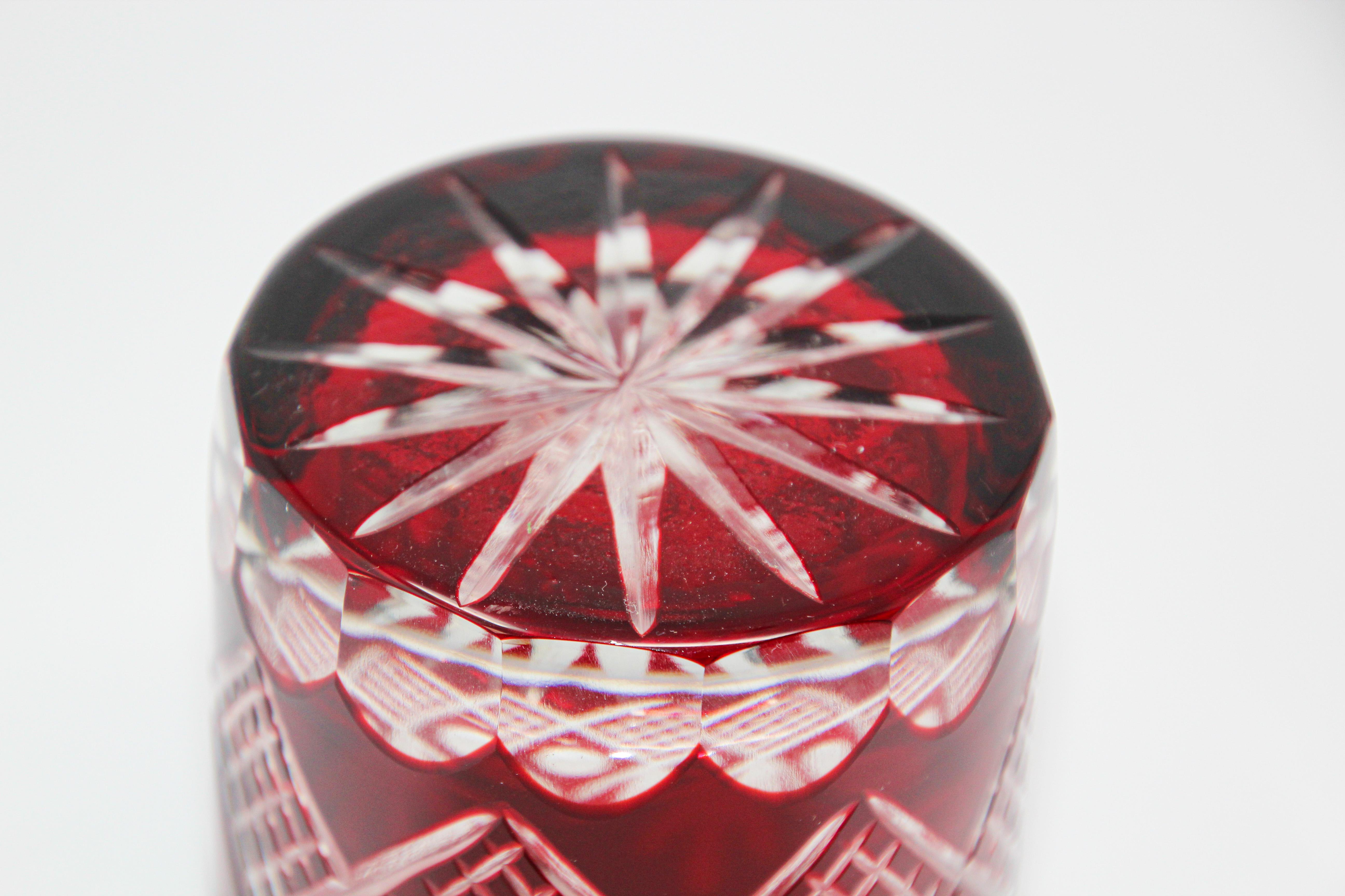 Four Cut Crystal Whiskey Ruby Glass Tumbler Ruby Red at 1stDibs | ruby ...