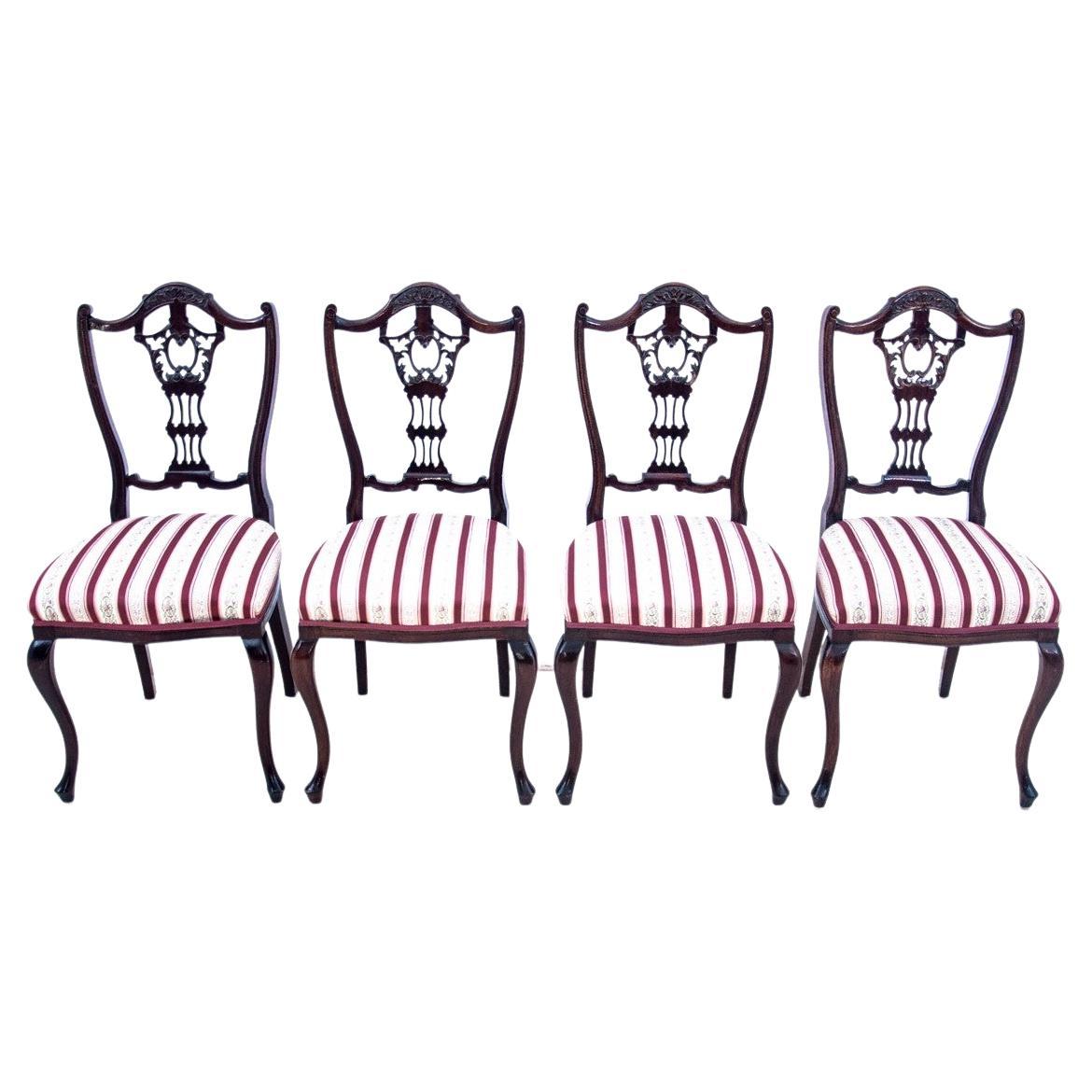 Four dining chairs, Northern Europe, circa 1880. at 1stDibs