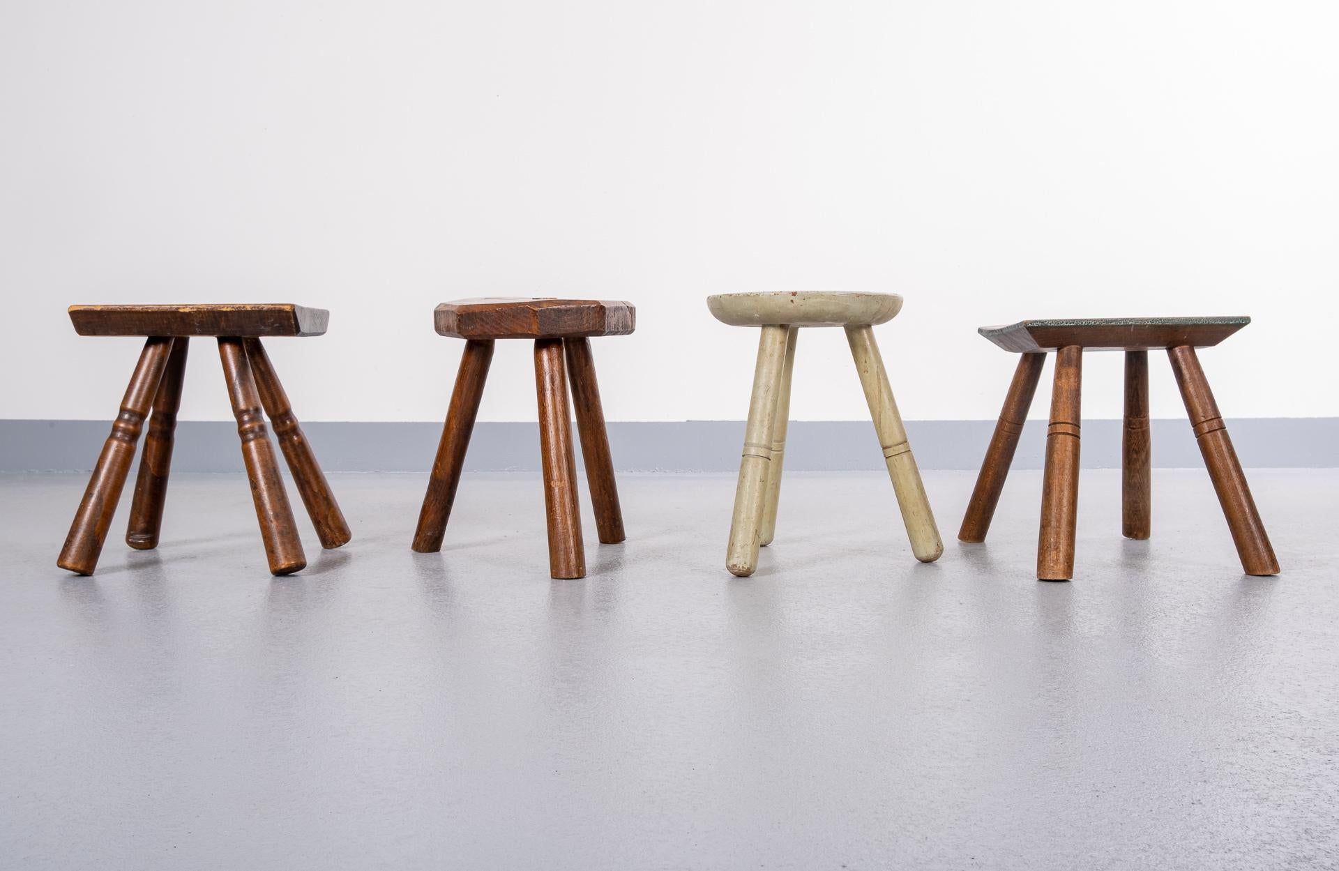 Four Dutch Milking Stools, Early 20th Century at 1stDibs