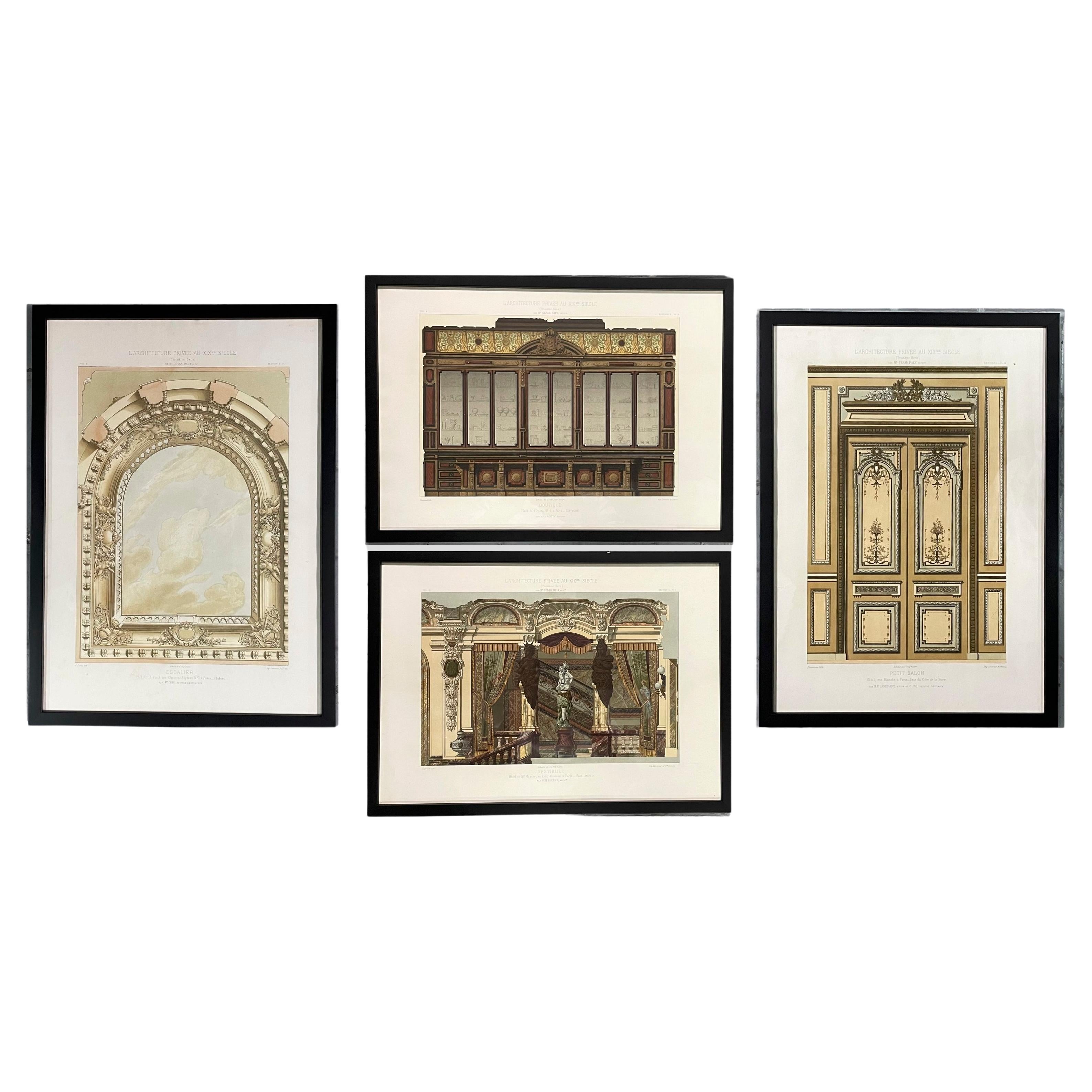 Four Engravings of "L'architecture Privée au Dixneuviéme Siecle" M ...