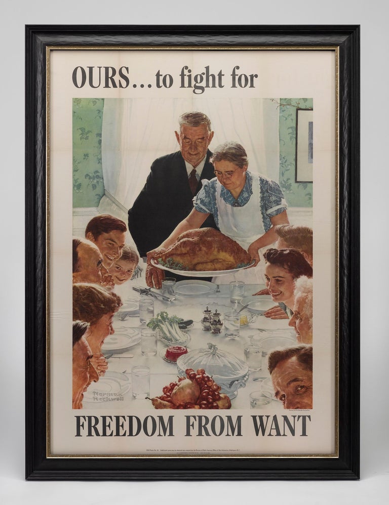 "Four Freedoms" Complete Set of Vintage Norman Rockwell Posters, 1943 ...