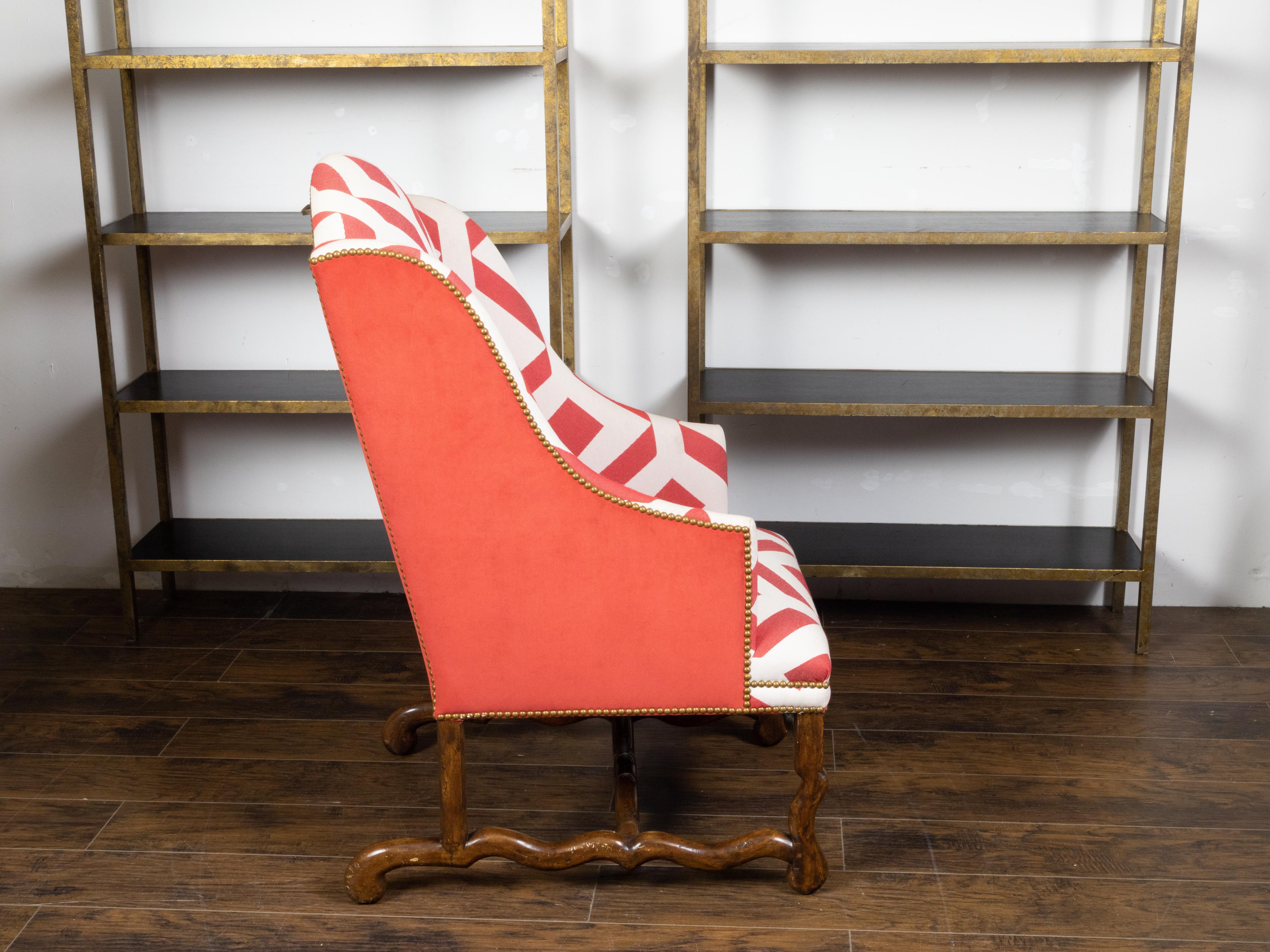 Four French 1920s Wingback Chairs with Os de Mouton Bases and ...