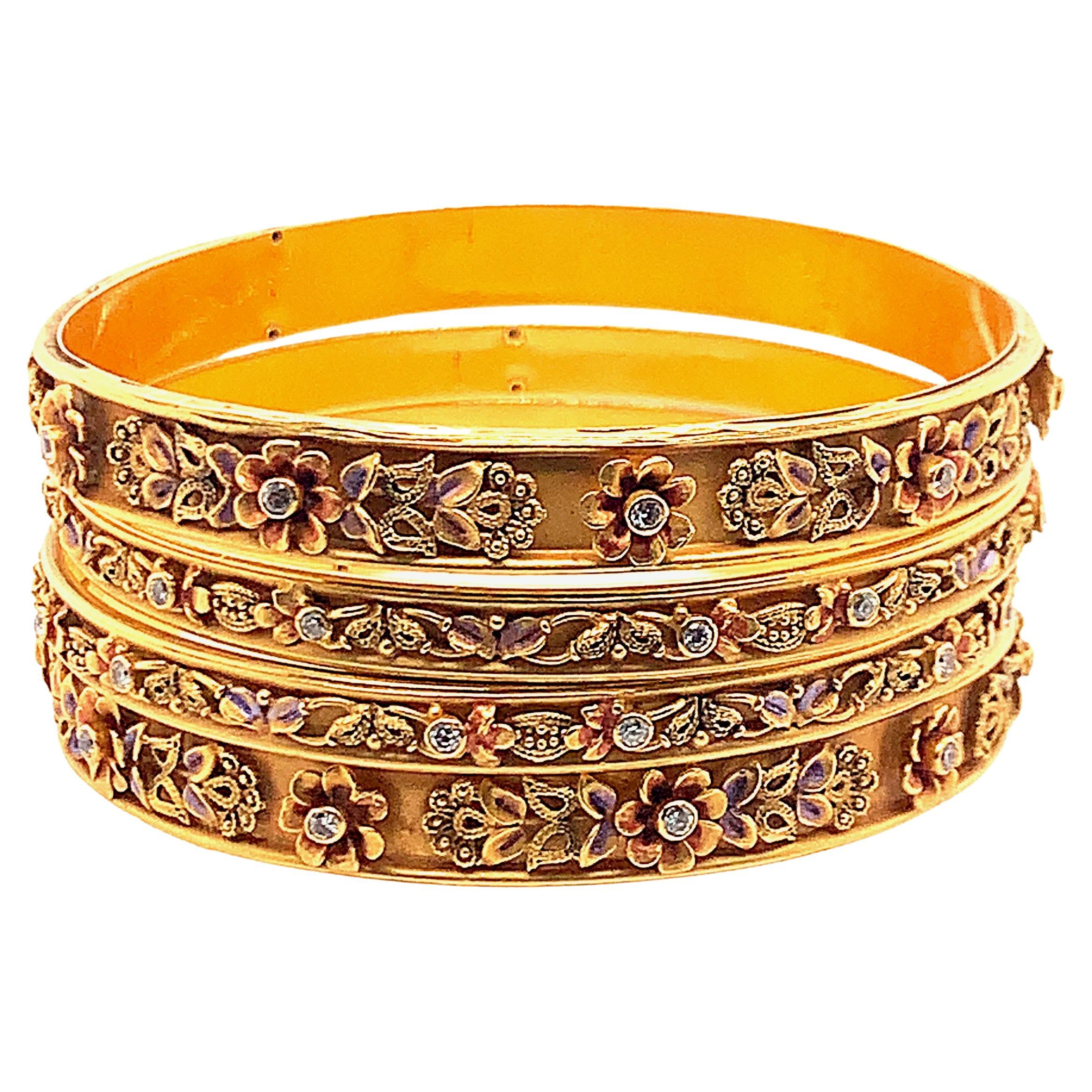 Gold Bangle Bracelets at 1stDibs