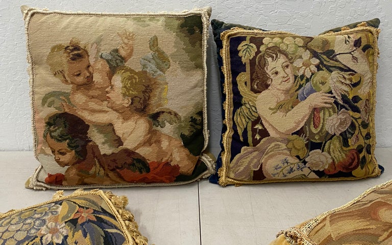 Four Gorgeous Petit Point and Needlepoint Throw Pillows Classical ...