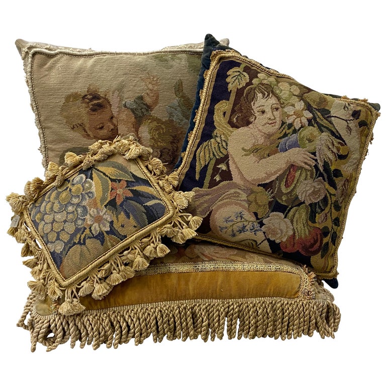 Four Gorgeous Petit Point and Needlepoint Throw Pillows Classical ...