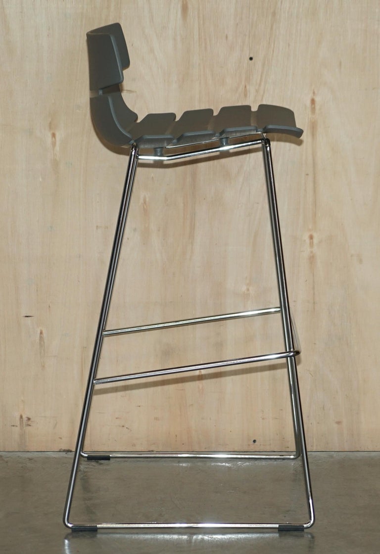 FOUR GREY WHITELEAF FURNITURE LTD DESIGNER STACKING BAR STOOLS PART OF ...