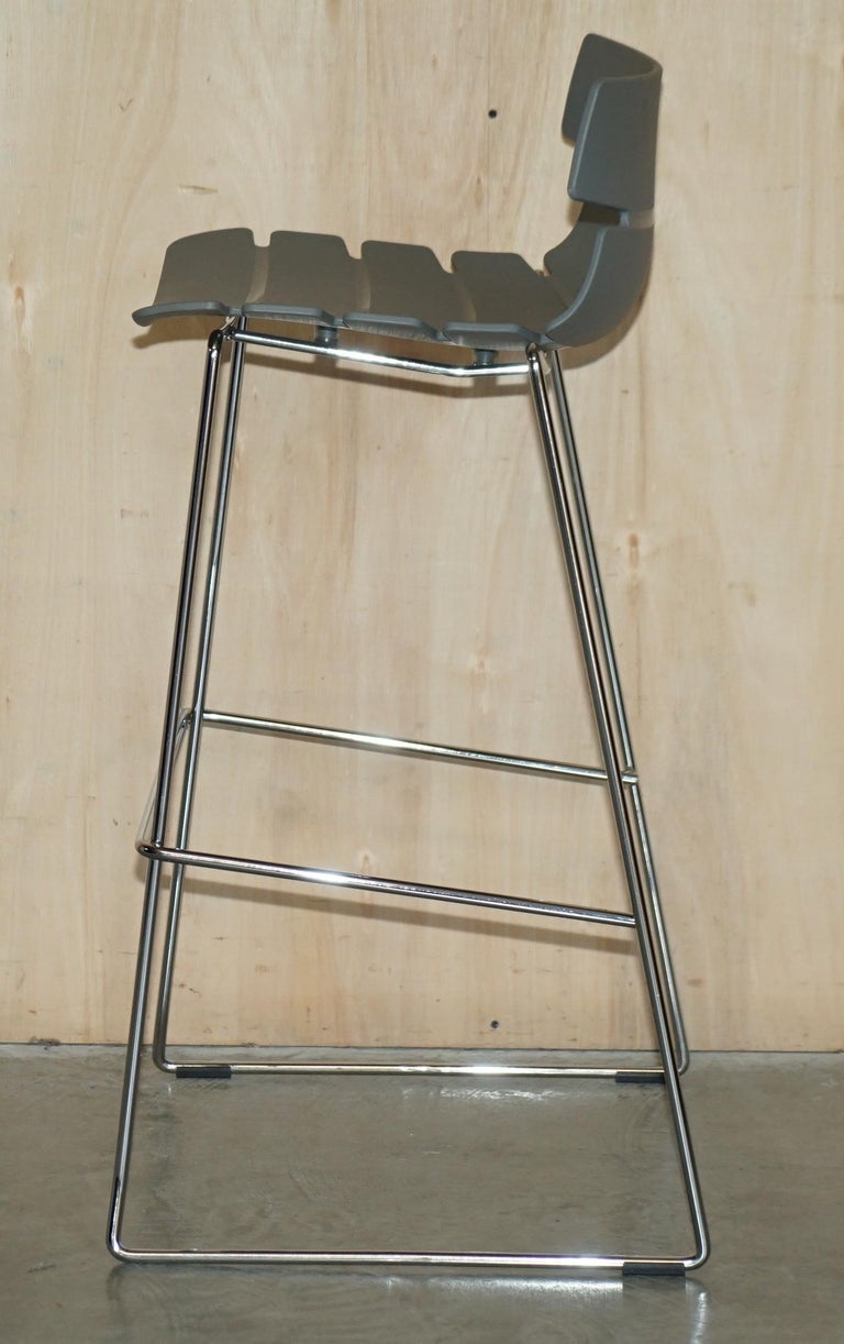 FOUR GREY WHITELEAF FURNITURE LTD DESIGNER STACKING BAR STOOLS PART OF ...