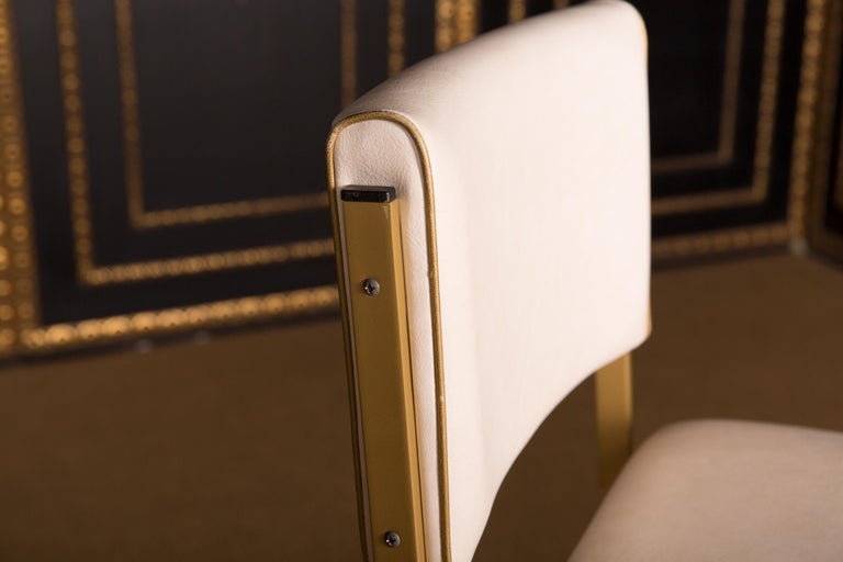 Four High Quality Bar Stools Made of Metal in Golden Color at 1stDibs