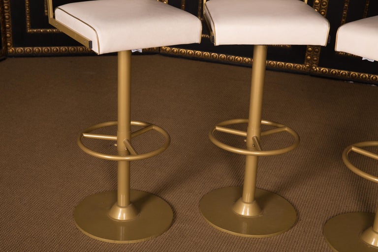Four High Quality Bar Stools Made of Metal in Golden Color at 1stDibs