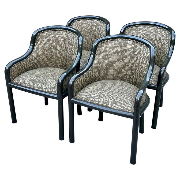 Four Lacquered Karl Springer Side or Dining Chairs For Sale at 1stDibs