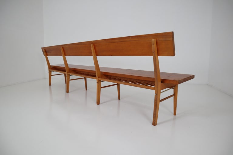 Four Large Mid-20 Century Scandinavian Wooden Benches For Sale at 1stDibs