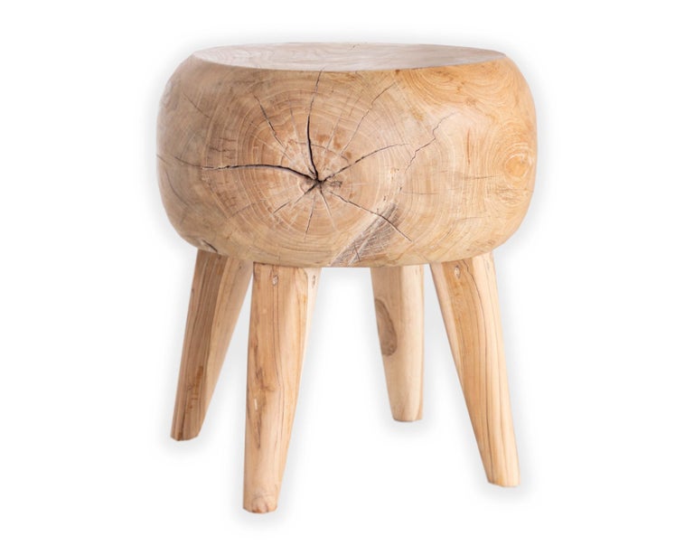 Four Leg Wood End Table/Stool For Sale at 1stDibs