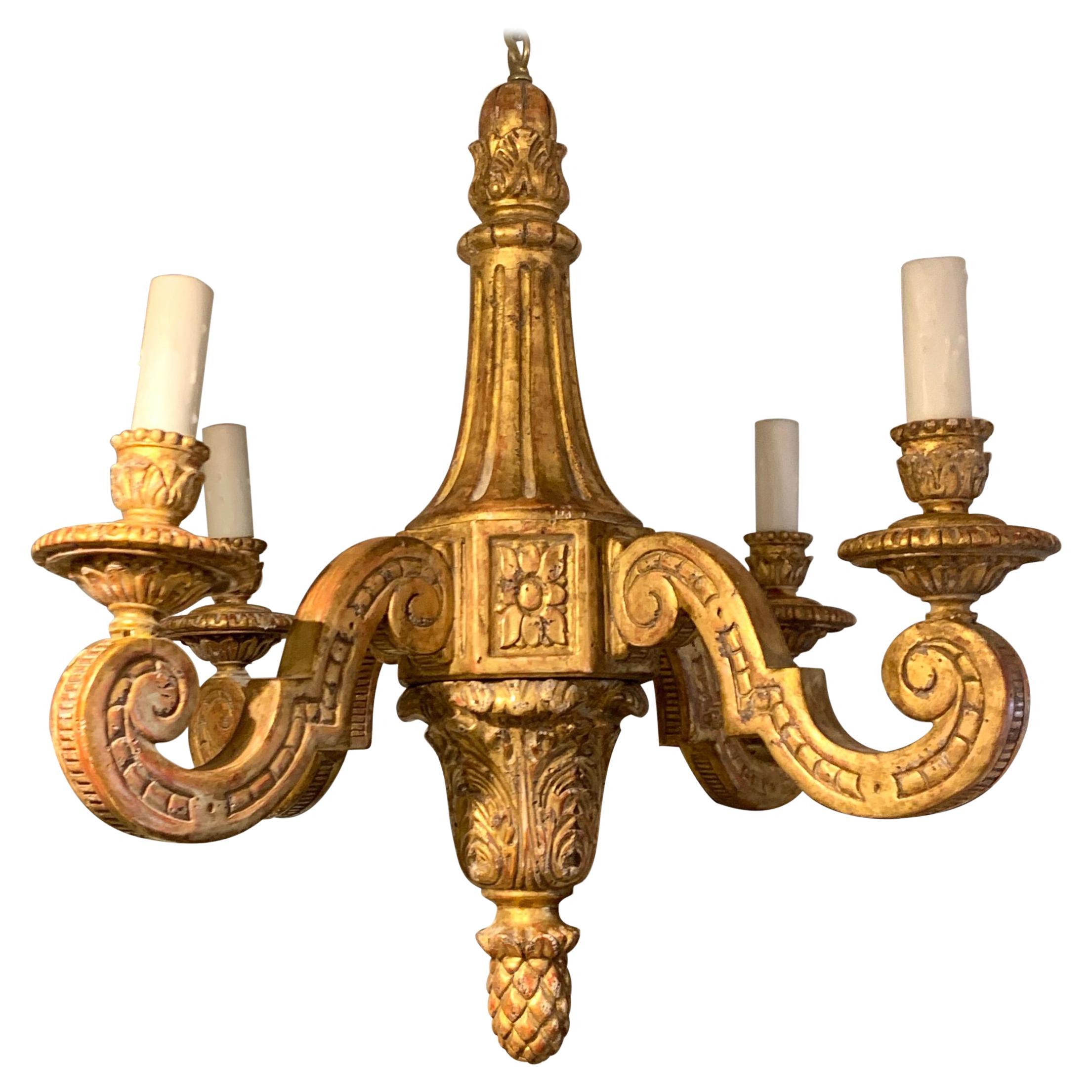 Regence Style Giltwood Chandelier For Sale at 1stDibs