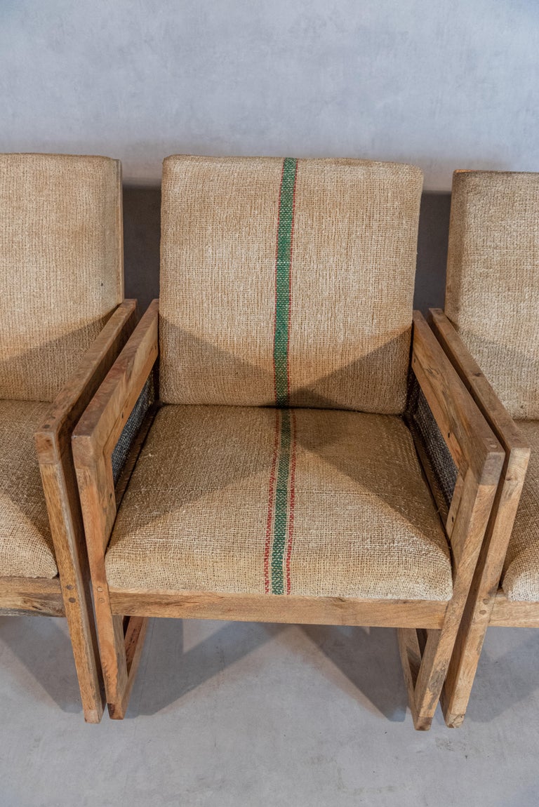 Four Mahogany and Hemp French Rocking Chairs For Sale at 1stDibs