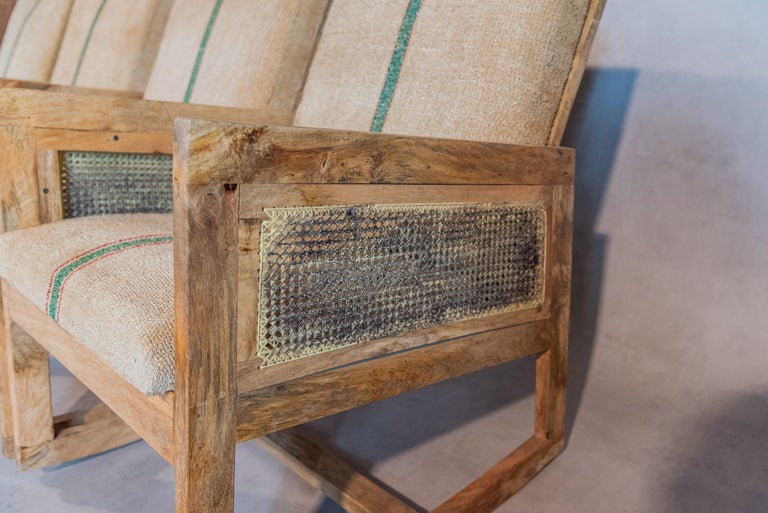 Four Mahogany and Hemp French Rocking Chairs For Sale at 1stDibs