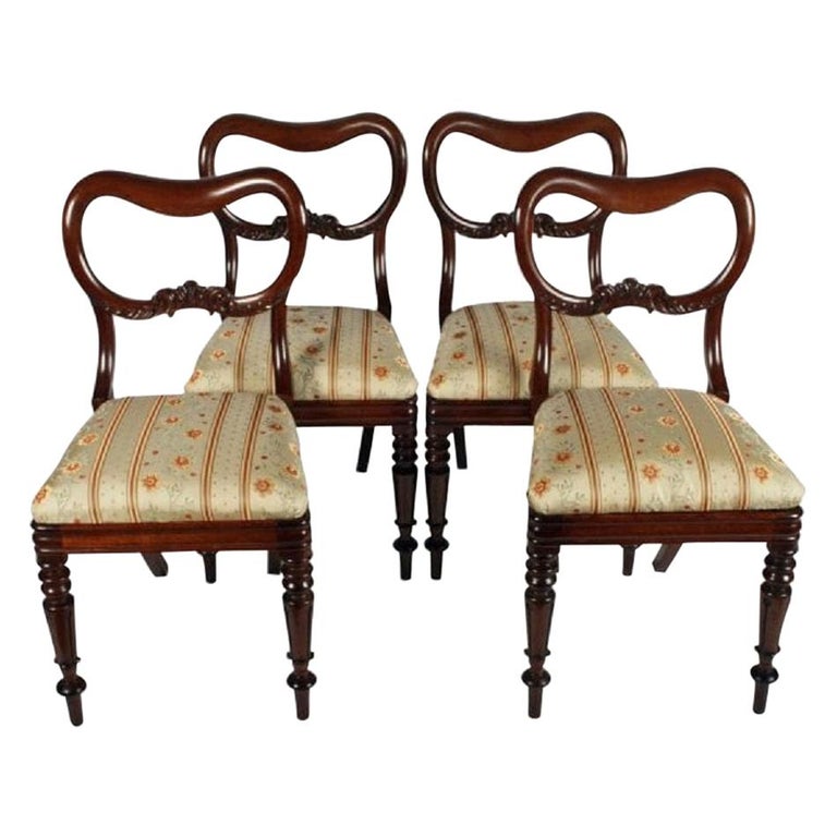 Four Mahogany 'Kidney' Back Chairs, 19th Century For Sale at 1stDibs