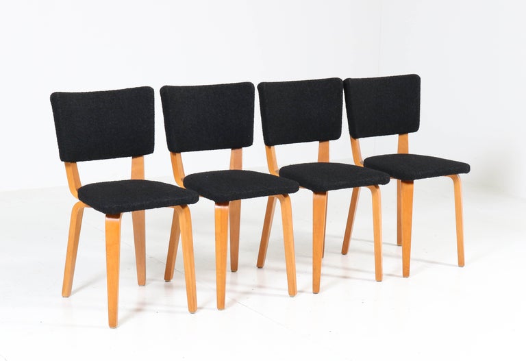 Four Mid-Century Modern Birch Chairs by Cor Alons for Gouda Den Boer ...