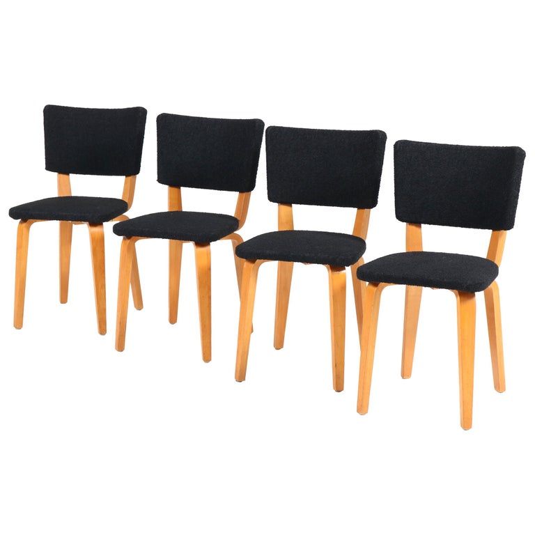 Four Mid-Century Modern Birch Chairs by Cor Alons for Gouda Den Boer ...