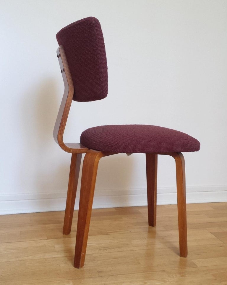 Four Plywood Dining Chairs by Dutch Cor Alons 1950's For Sale at 1stDibs