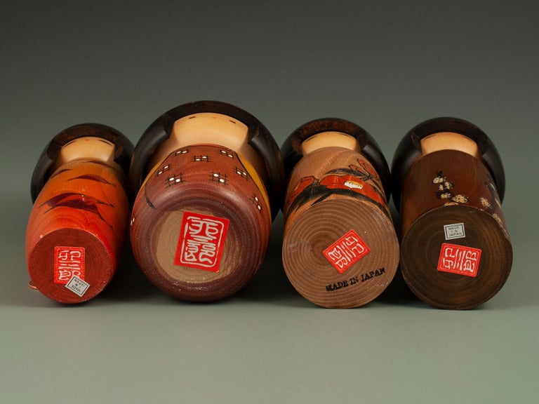 Four Modern Creative Kokeshi Dolls by Usaboro Okamoto, Japan at 1stDibs ...