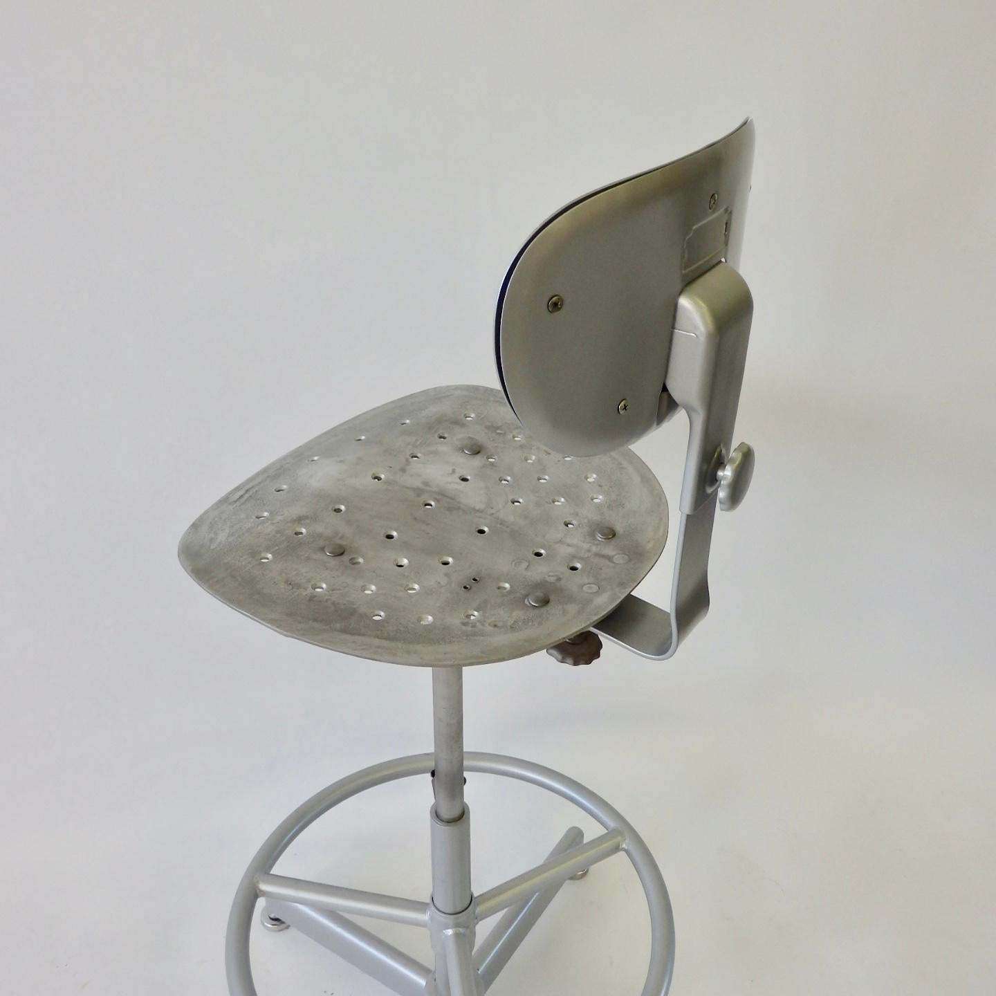 Four Multi Adjustable Industrial Operators Swivel Bar or Counter Stools ...