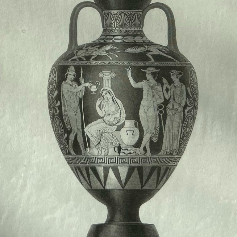 Four Neoclassical Prints of Grecian Urns, Framed in Marble, 19th ...